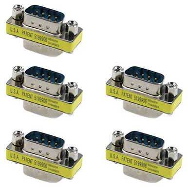 Semetall 5 Pack 9 Pin Mini Serial Cable Gender Changer Coupler VGA ...