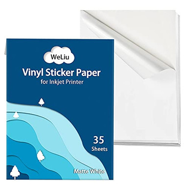 Premium Sticker Paper Printable Vinyl for Inkjet Printer, 35 Sheets ...