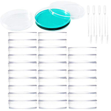 30 PCS Plastic Petri Dishes,90mm x 15mm Culture Dishes with Lids,Clear ...