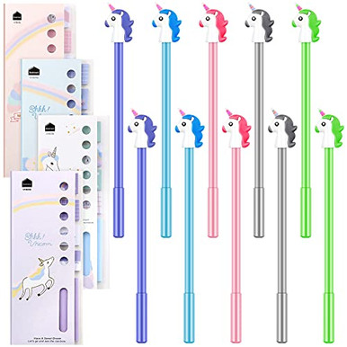 10 Pieces Cute Unicorn Pens Unicorn Design Gel Ink Pens Kawaii Writing ...