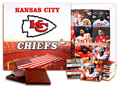 DA CHOCOLATE Candy Souvenir Kansas CITY CHIEFS Chocolate Set 5x5" 1 box ...