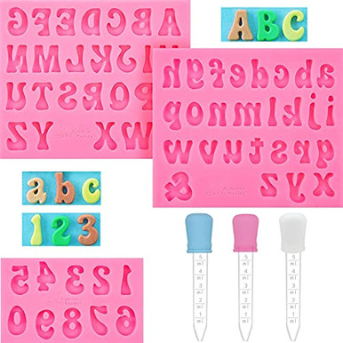 Heptour Silicone Letter Molds and Numbers Molds, Alphabet Molds for ...