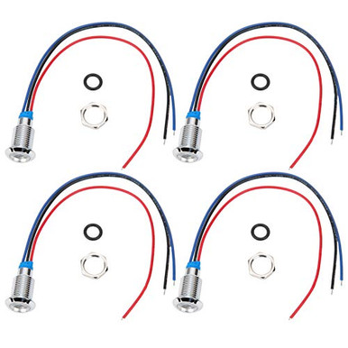 Pre?Wired Round LEDs Waterproof,4 Sets Pre?Wired Round LEDs Mini Common ...