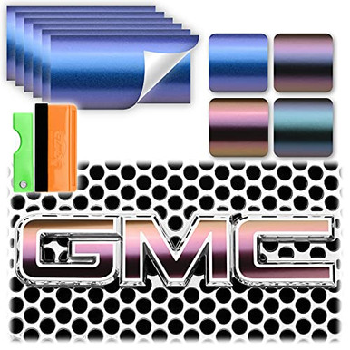 EZAUTOWRAP Free Tool Kit 6Pcs 4"x6" GMC Emblem Overlay Chameleon Matte ...