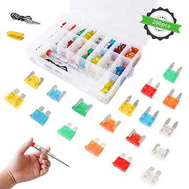 Car Fuses Assortment Kit, 200pcs Automotive Fuses Standard Mini Low ...