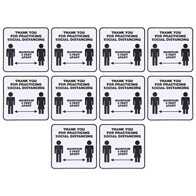 Distance Sign Decal Safety Distance Sticker Floor Sticker Warning Decal ...