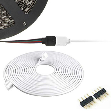 SUPERNIGHT 16.4FT RGB LED Strip Connector, 4 Pin LED Strip Extension ...