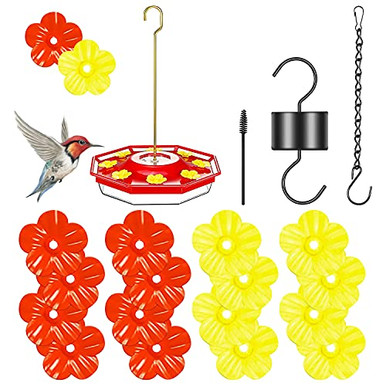 10 Pieces Yellow and 10 Pieces Red Hummingbird Feeders Replacement ...