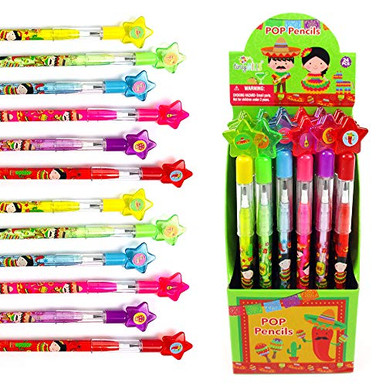 TINYMILLS 24 Pcs Fiesta Tacos Multi Point Pencils Stackable Stacking ...