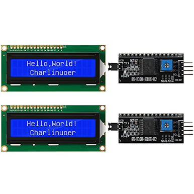 4 Pieces IIC/ I2C/ TWI LCD 1602 16x2 Serial Interface Adapter and 16x2 ...