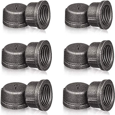 12 Pieces 1/2 Inch Pipe Fitting Cap Malleable Cast Iron Pipe Cap DIY ...