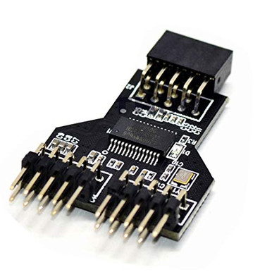 JMT 9 Pin USB Header Female 1 to 2 Male Board 9-Pin USB HUB USB 2.0 9 ...