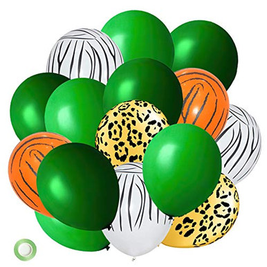 Jungle Theme Party Balloons 50 Pack, Jungle Safari Animal Print ...