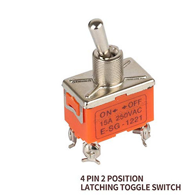 15A 250VAC 2 Position Files 4 Screw pin Latching Toggle Switch Handle ...