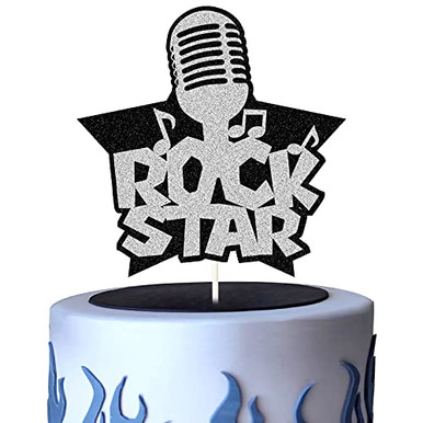 Rock Star Birthday Cake Topper, Rock and Roll Party Cake Decorations ...