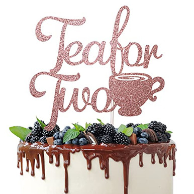 Tea for Two Cake Topper, Tea Party Theme 2nd Birthday Party Decorations ...