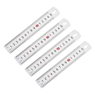 uxcell Aluminum Rulers 6 Inch 15cm Flat Metal Rulers Metric and ...