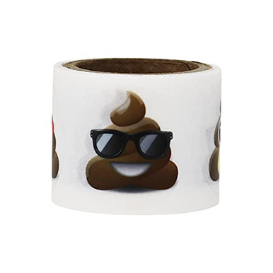 Poop Emoji Stickers 1 Inch Small Roll 50 Total Adhesive Stickers ...