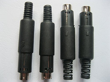 6 Pcs Mini DIN Plug Connector 4 Pin with Plastic Handle Male ...
