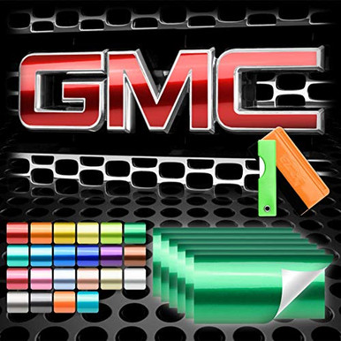 Free Tool Kit 6Pcs 4"x6" GMC Emblem Overlay Gloss Metallic Rose Gold ...