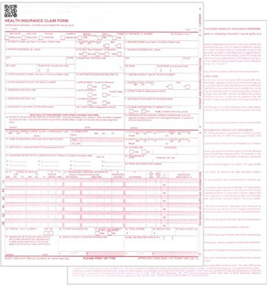 Health Insurance Claim Forms, New CMS-1500, HCFA -04/14 Medicare ...
