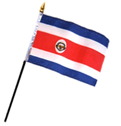 Costa Rica 4"x6" Desk Stick Flag -No Base- -1 Flag- - Warehousesoverstock