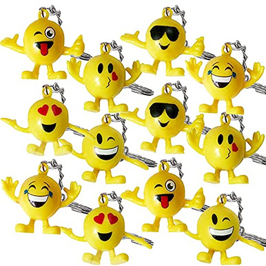 ArtCreativity Emoticon Guy Keychains, Set of 12, Fun Key Chains for ...