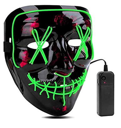 Halloween Light Up LED EL Wire Anonymous Stitched Costume Mask for ...