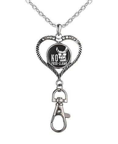 No Prob Llama Motivational Quote Fashion Lanyard Necklace ID Badges ...