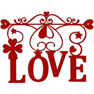 Home Metal Cutout Love Wall Sign Metal Red Love Wall Art 3D Word Art ...