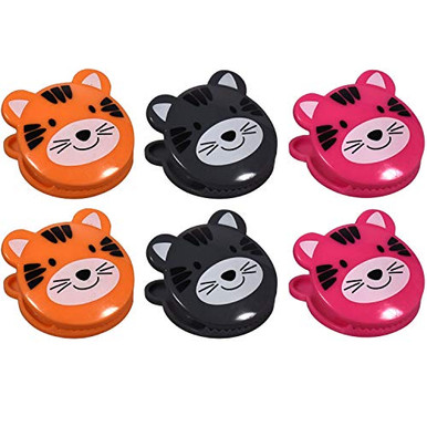 Set of 6 Cat Chip Bag Clips | Kitty Storage Clips | Tiger Bag Clip ...