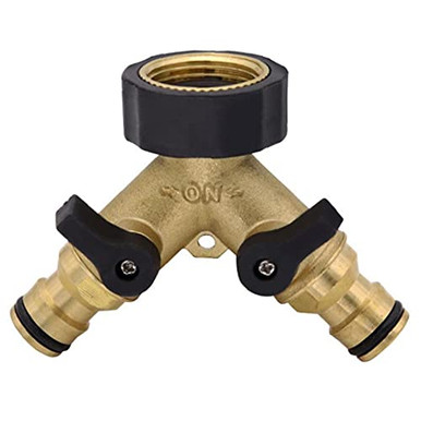 Hose Splitter Tap 2 Way Y Connector Solid Brass 3/4 Inch Water Pipe ...