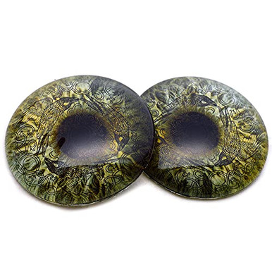 Viking Ravens Celtic Sage Green Glass Eyes Fantasy Cabochons Pair for ...