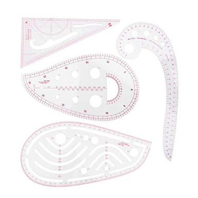 Cutting Rulers Set, Hip Curve Ruler Sewing Measuring Tool Plastic ...