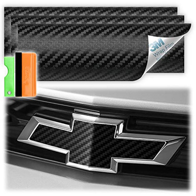 Free Tool Kit 3Pcs 12"x4" 3M 1080 Chevy Emblem Bowtie Carbon Fiber ...