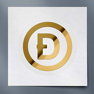 Dogecoin Coin -Metallic Gold- -Set of 2- Luxury Weatherproof Vinyl ...