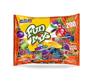 Colombina Fun Mix Assorted Candies, Bubble Gum Pops, Tiger Pops, Hard ...