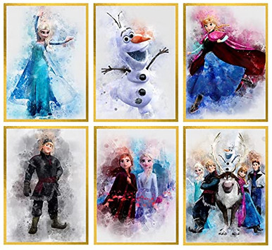 Frozen Wall Decor Posters for Girls Room Unframed Set of 6 Prints, 8x10 ...