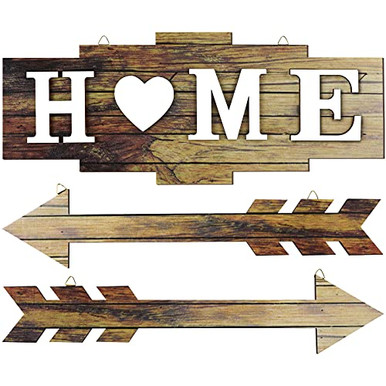 Home Arrow Sign Set Rustic Wood Home Sign Retro Wood Home Wall Decor ...