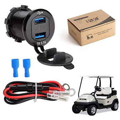 10L0L Golf Cart Quick Charge 3.0 Outlet Dual USB Charger Socket for ...