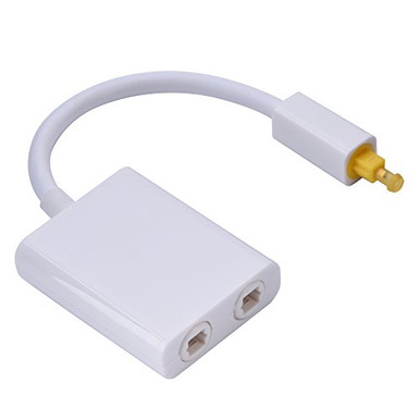 Optical Cable Splitter, Dual Port 1 in 2 Out Black Digital Fiber Audio ...