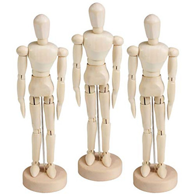 Cabilock 3Pcs Artists Wooden Manikin Jointed Mannequin Articulated ...