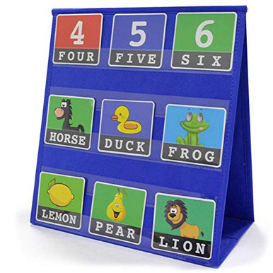 Double-Sided Tabletop Pocket Chart Folding Number Display Board ...