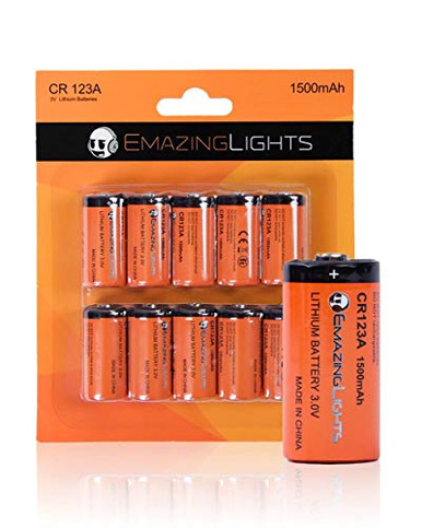 EmazingLights CR123A Batteries 3 Volt Lithium C Cell Flashlight Battery ...