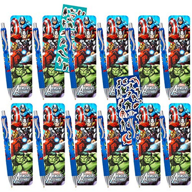 Marvel Avengers Pens Value Bulk Pack Bundle ~ 12 Avengers Ballpoint ...