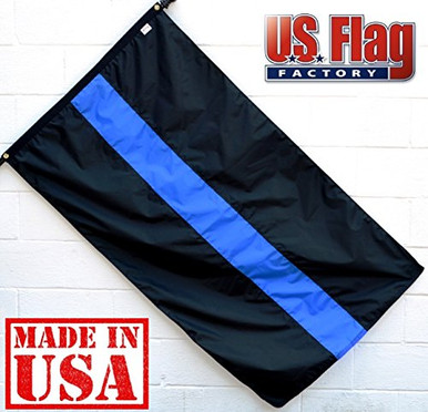 US Flag Factory - 3'x5' Thin Blue Line Flag (Sewn 3-Stripes) for Police ...