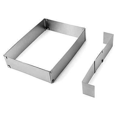 QWORK Stainless Steel Sheet Pan Extender, Adjustable Cake Mold Ring ...