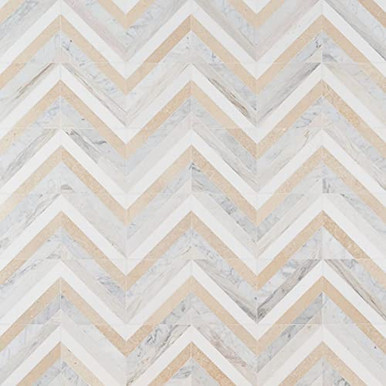 Chelsea Beige 8 in. x 8 in. Polished Marble Mosaic Tile -0.43 Sq. Ft ...