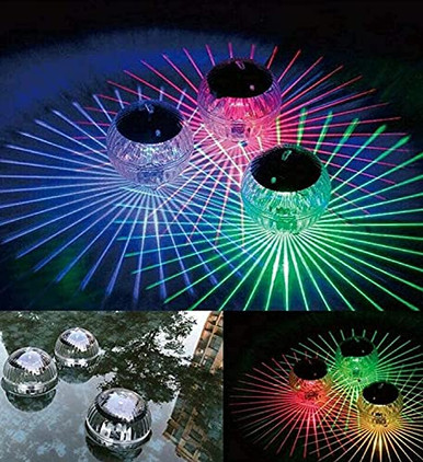 Solar Pool Floating Lights, RGB Color Changing LED Lights Hanging Ball ...