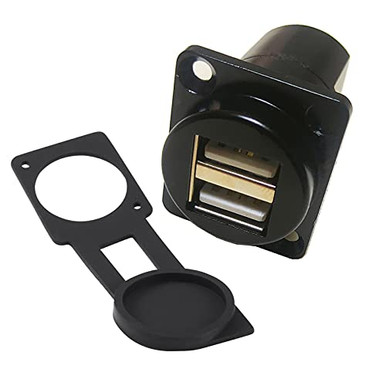 ANMBEST Dual USB2.0 IP67 Waterproof Connector, 2 Ports Panel Mount ...
